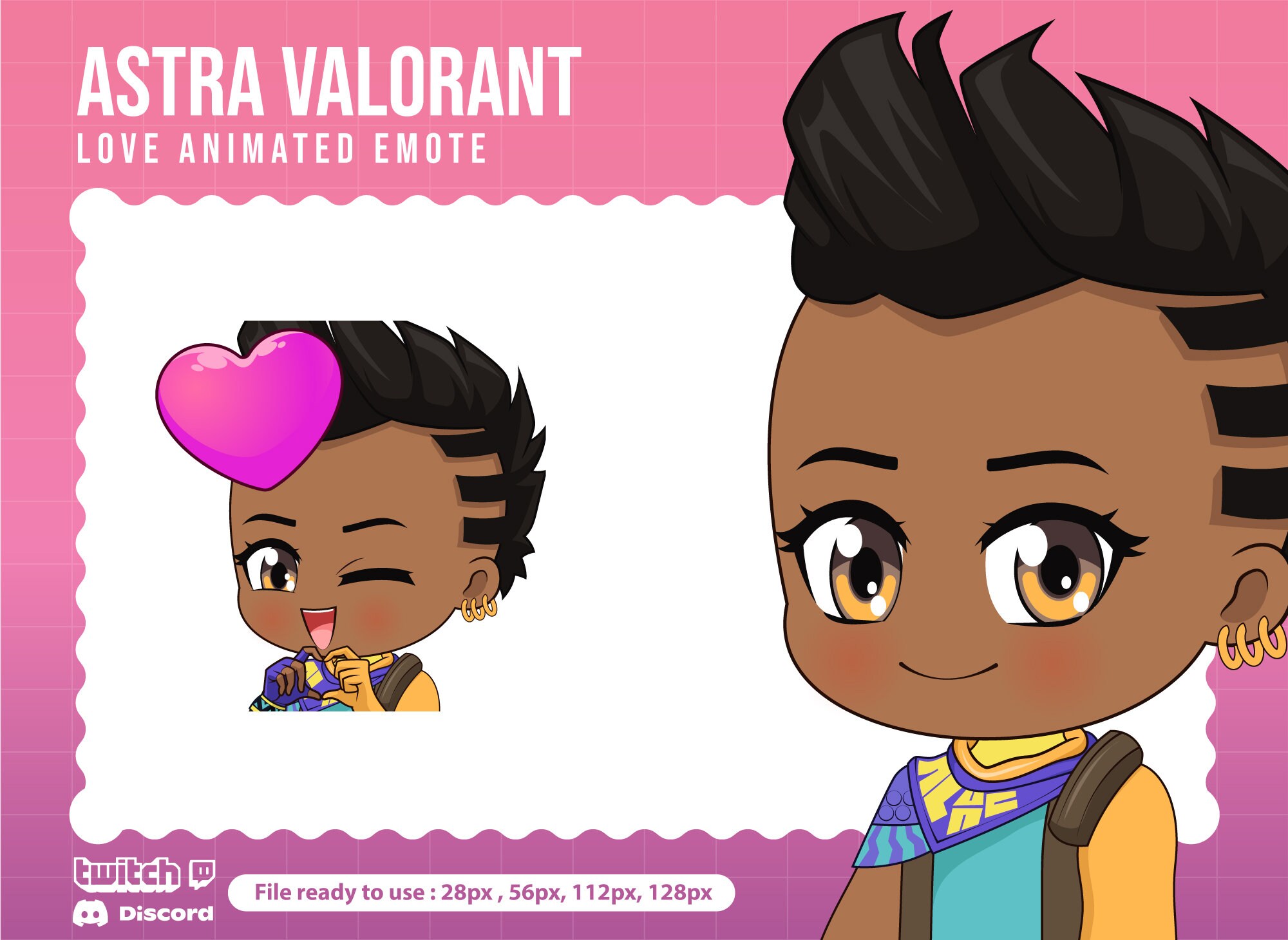 Astra Valorant Love Animated Emote for Twitch Valorant - Etsy