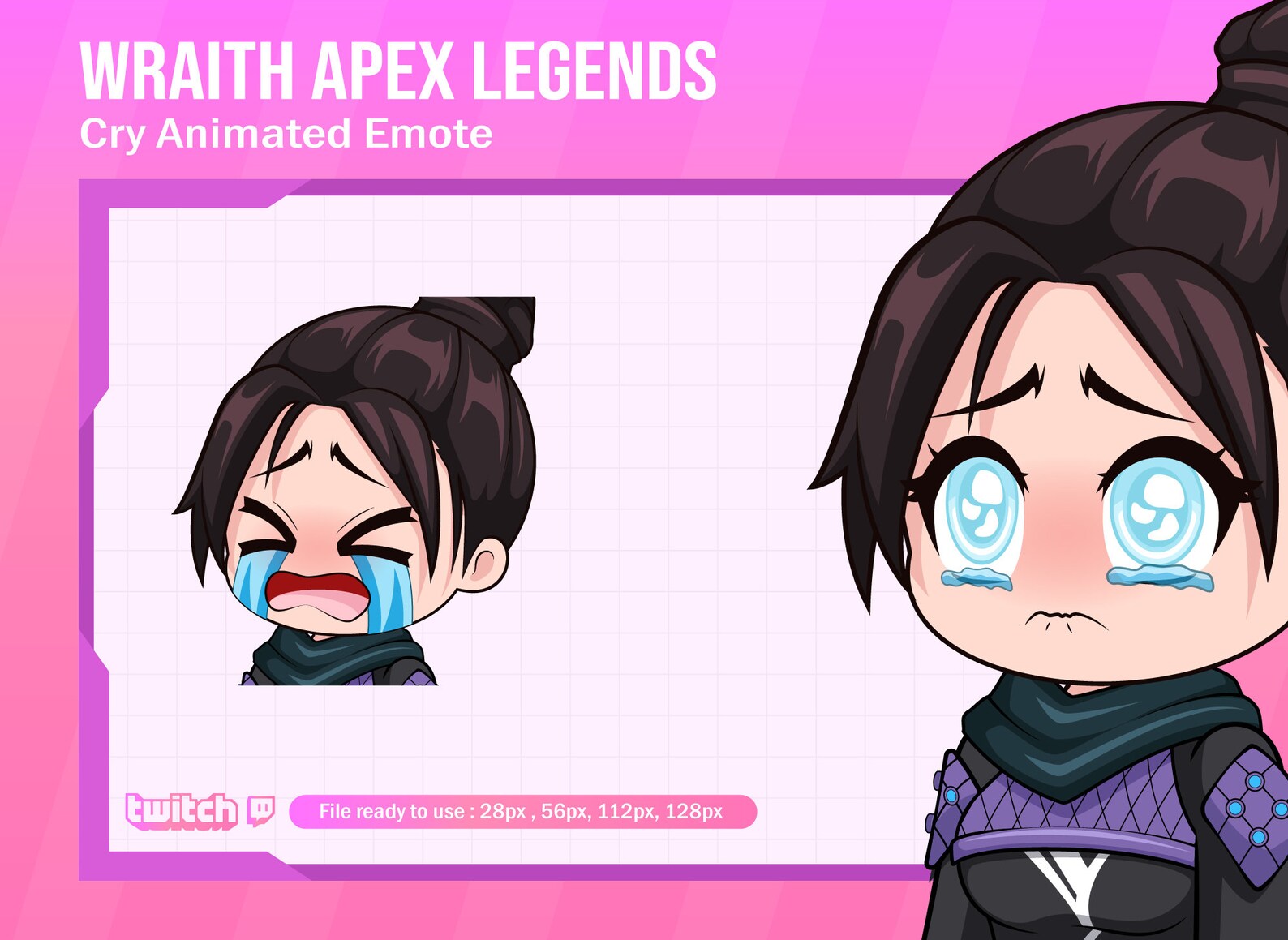 Wraith Apex Legends Cry Emote for Twitch Apex Animated Emotes - Etsy