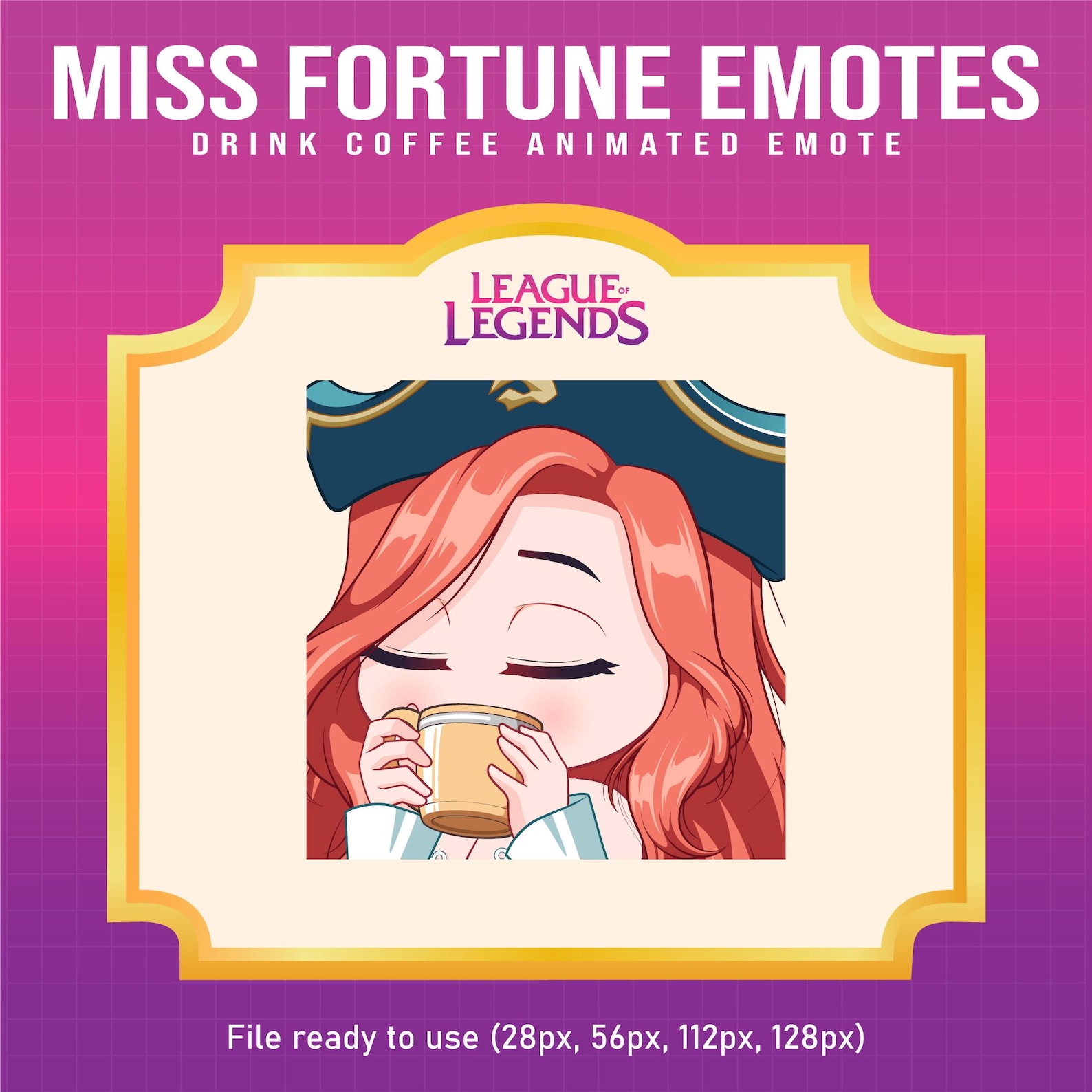 Miss Fortune League of Legends Drink Coffee Emote for Twitch | League ...