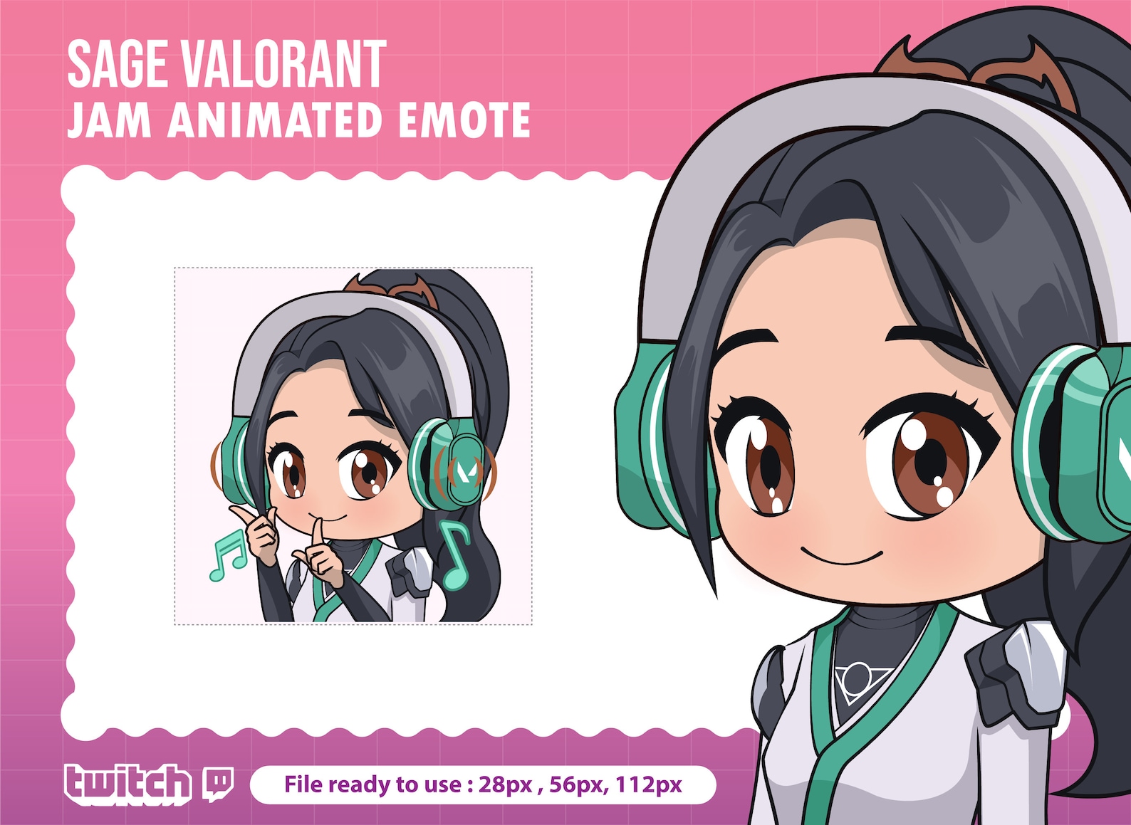 Sage Valorant Jam Animated Emote for Twitch Twitch Animated Emotes - Etsy