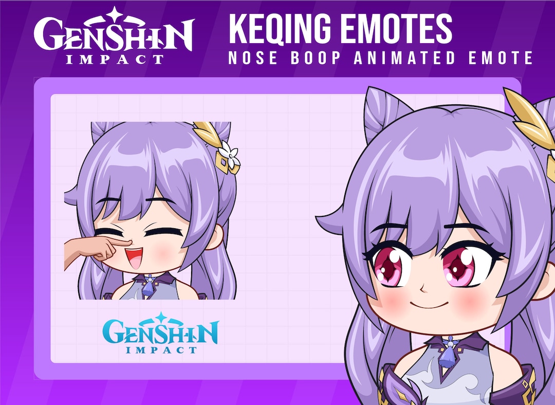 Keqing Genshin Impact Nose Boop Emote / Genshin Impact Twitch Animated ...