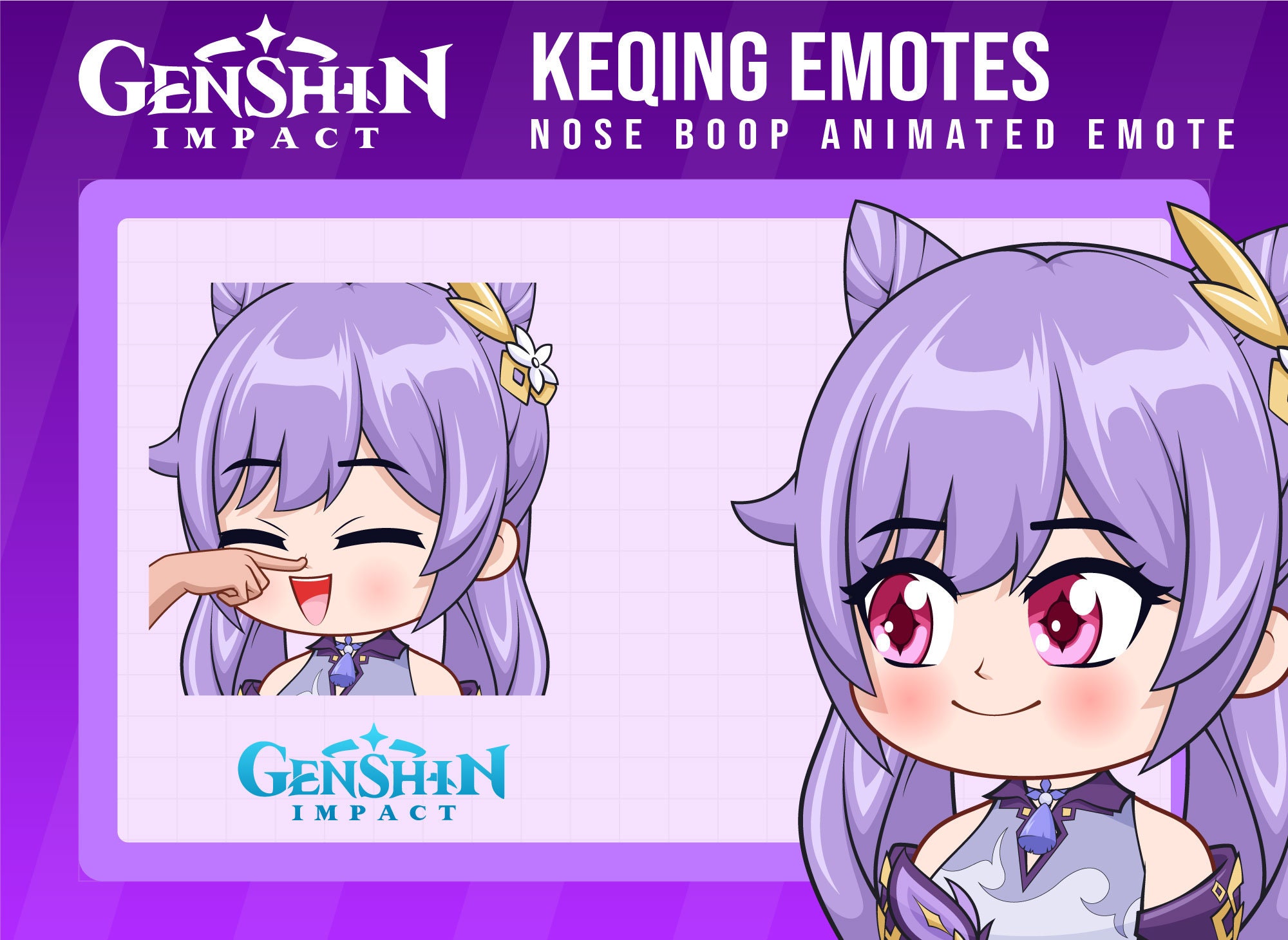 Keqing Genshin Impact Nose Boop Emote / Genshin Impact Twitch Animated ...
