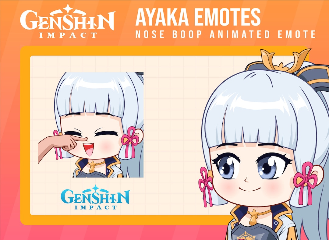 Ayaka Genshin Impact Nose Boop Emote / Genshin Impact Twitch Animated ...