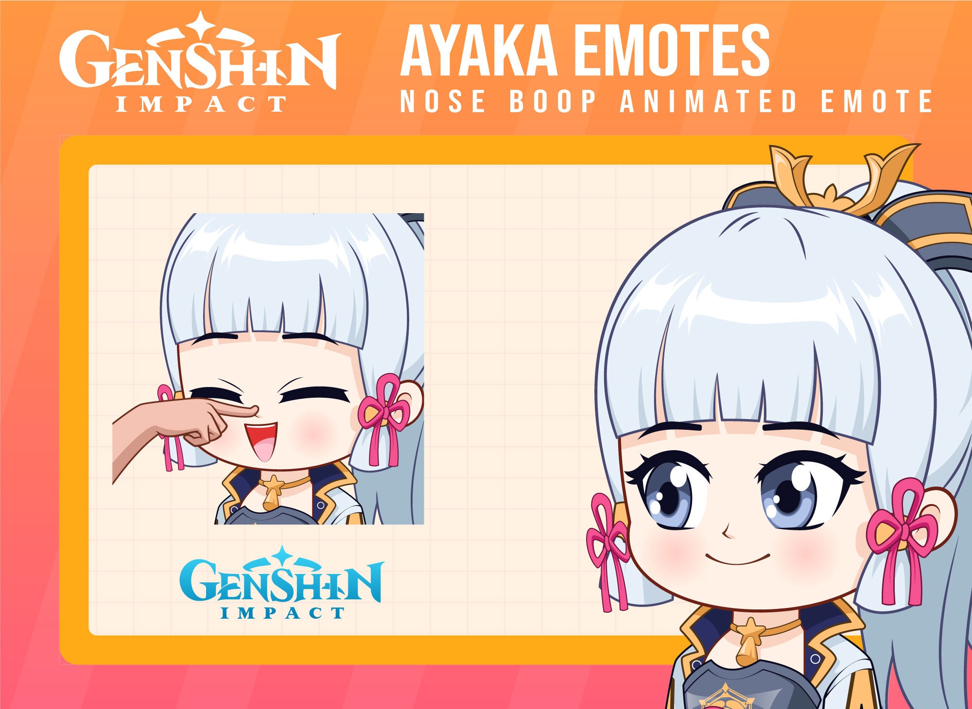 Ayaka Genshin Impact Nose Boop Emote / Genshin Impact Twitch Animated ...