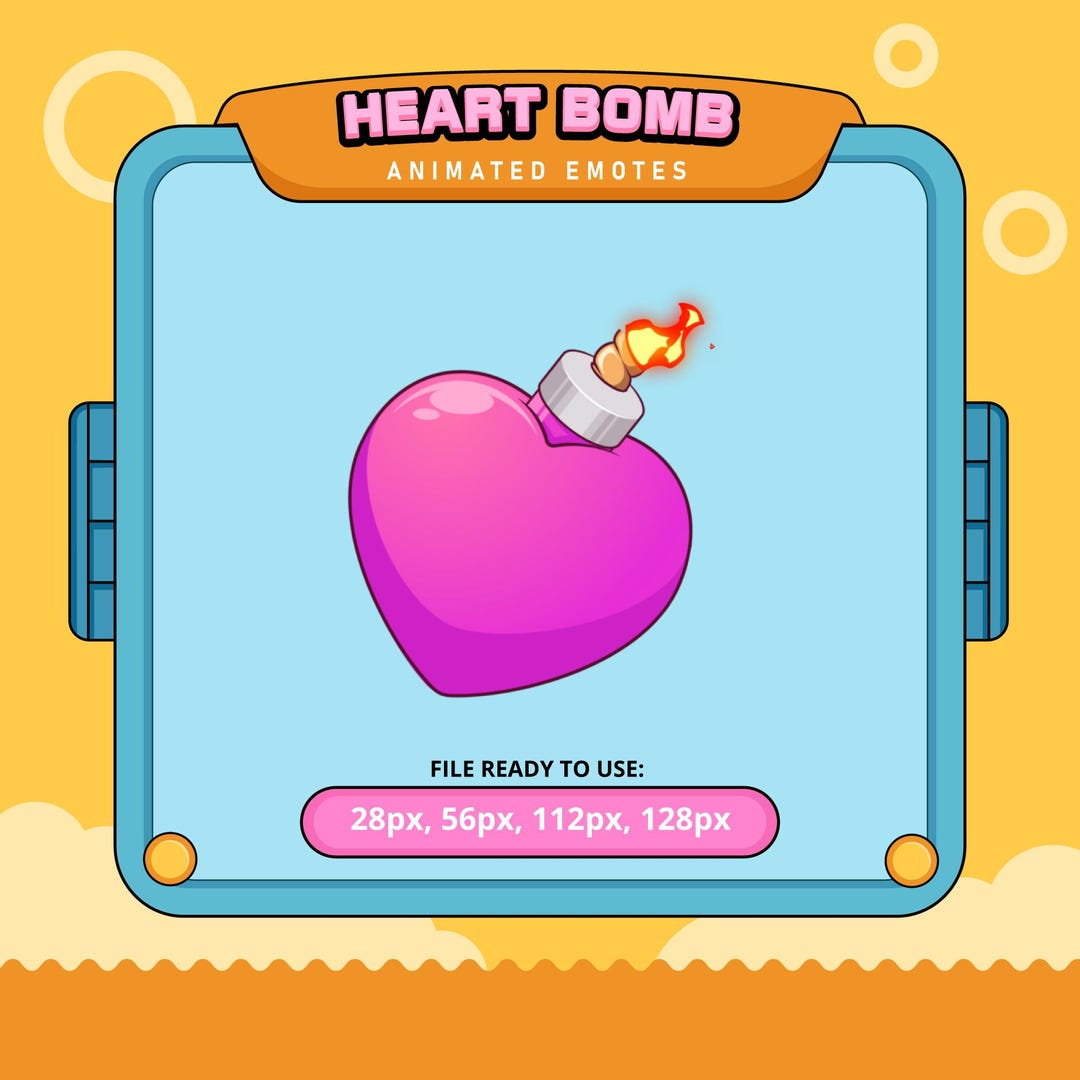 Heart Bomb Animated Emote | Twitch, Discord (digital Download) - Etsy UK