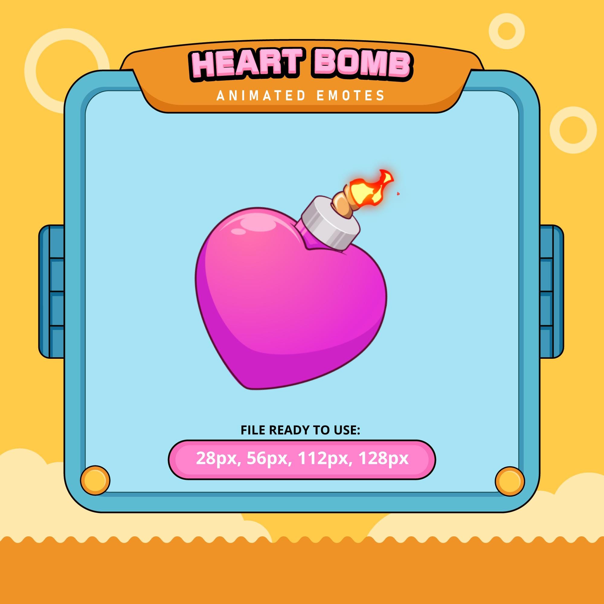 Heart Bomb Animated Emote | Twitch, Discord (digital Download) - Etsy UK