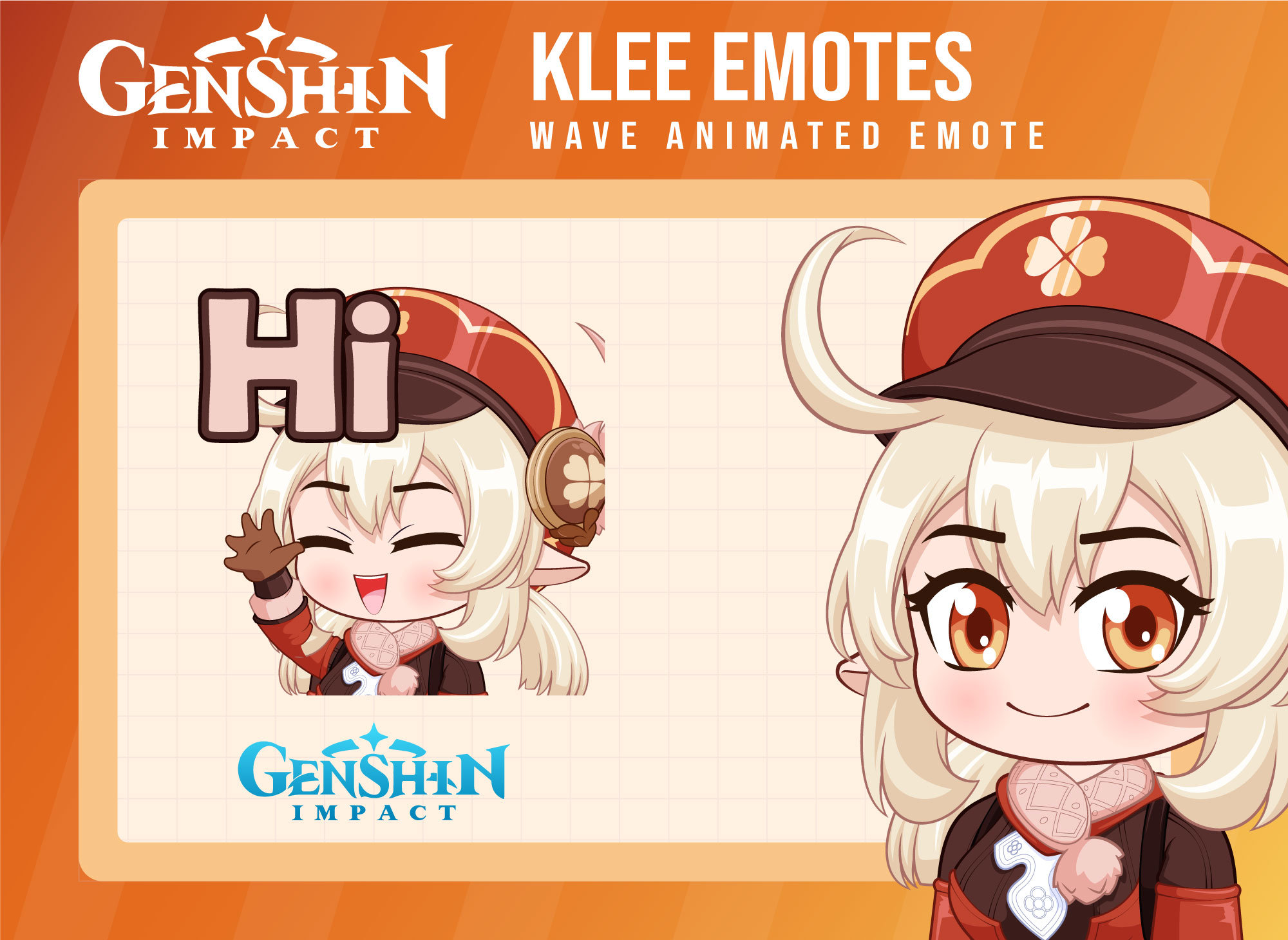 Klee Genshin Impact Wave Emote / Genshin Impact Twitch Animated Emote ...