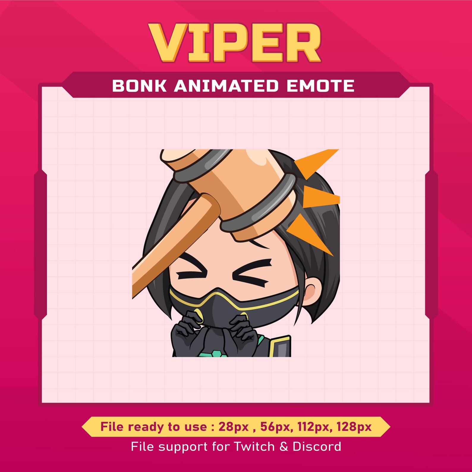 Viper Valorant Bonk Animated Emote for Twitch | Twitch Animated Emotes ...