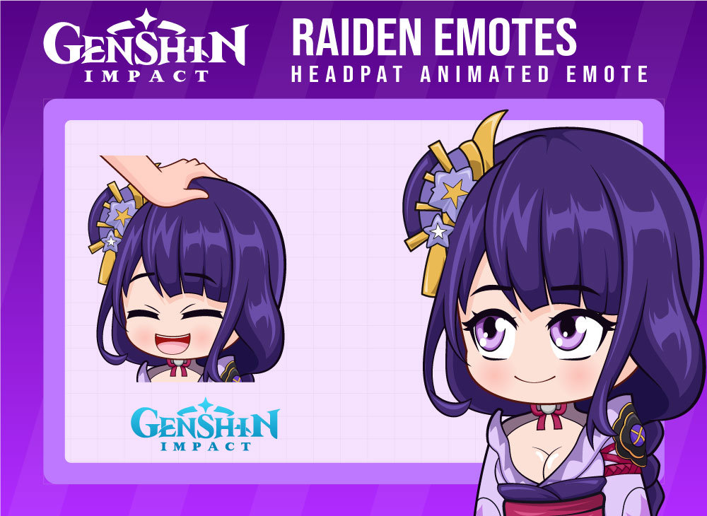 Raiden Shogun Genshin Impact Headpat Emote / Genshin Impact Twitch ...
