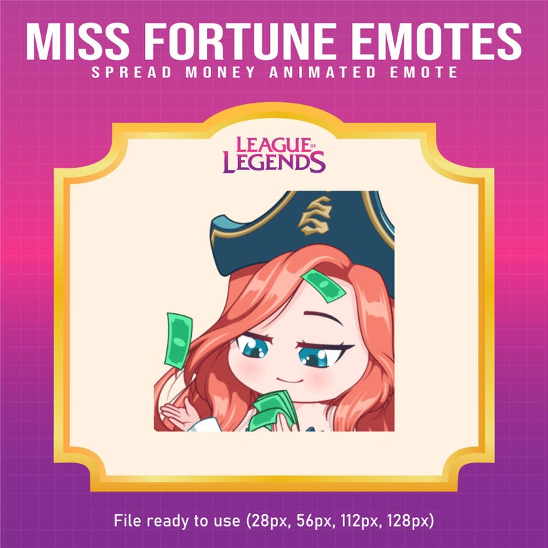 Miss Fortune Spread Money Animated Emote: League of Legends Twitch ...