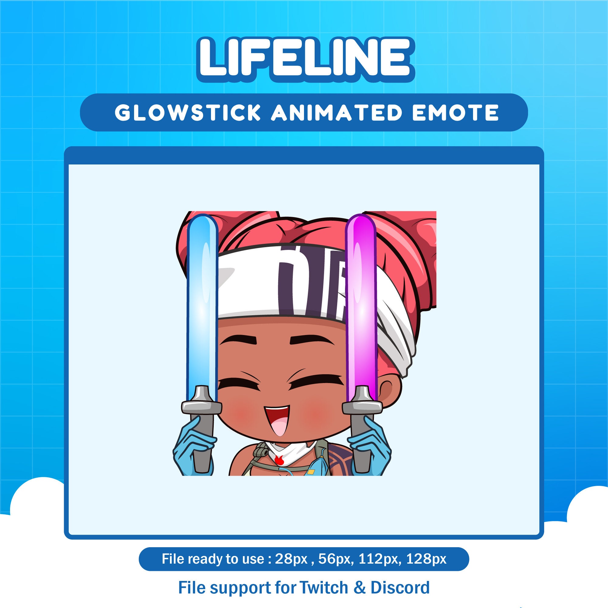 Lifeline Apex Legends Glow Stick Emote for Twitch | Apex Animated ...