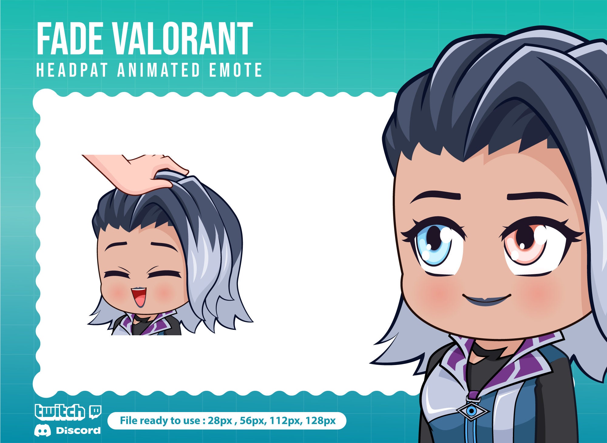 Fade Valorant Headpat Animated Emote for Twitch Twitch - Etsy