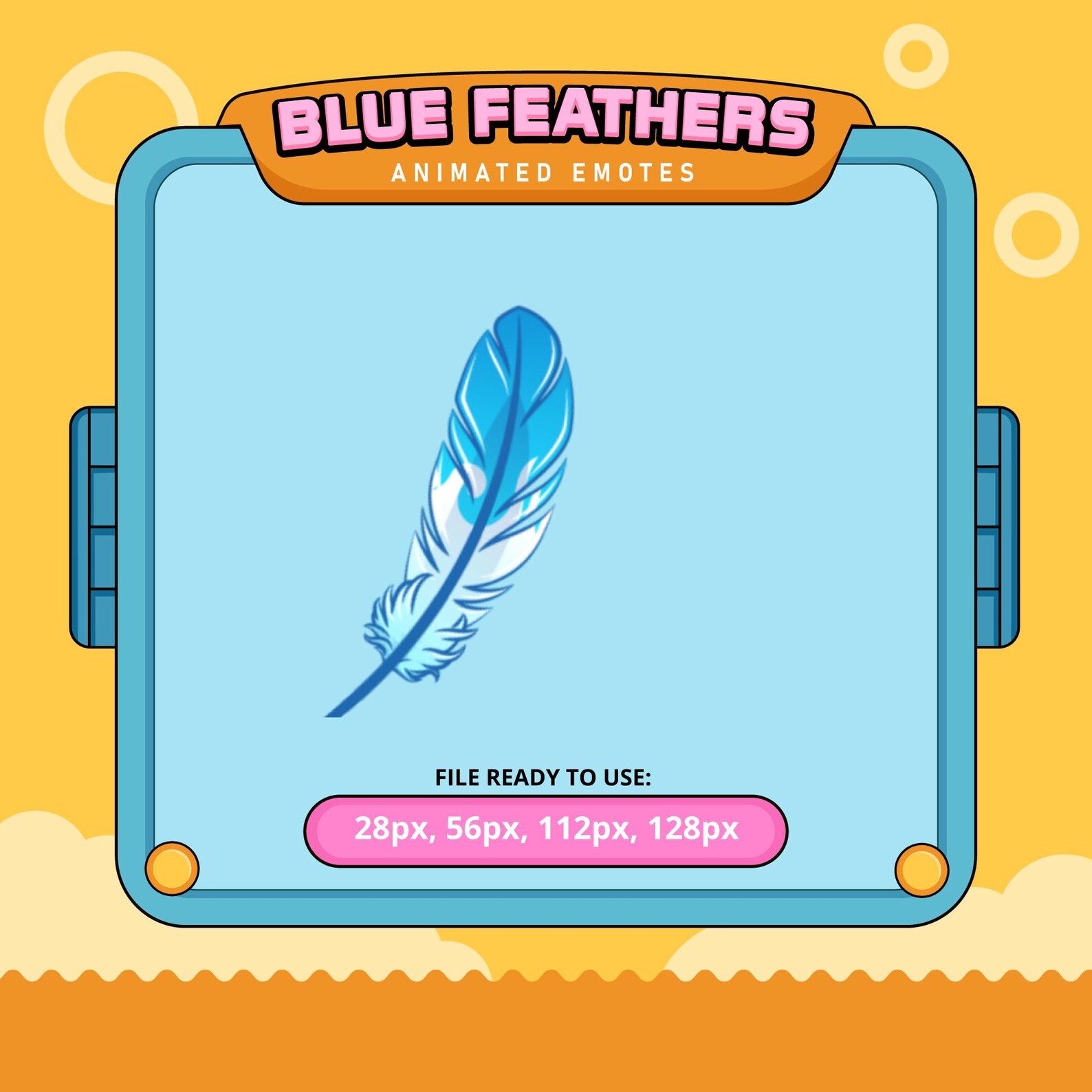 Blue Feathers Animated Emotes | Twitch Emotes | Kick Emotes | Emoji ...