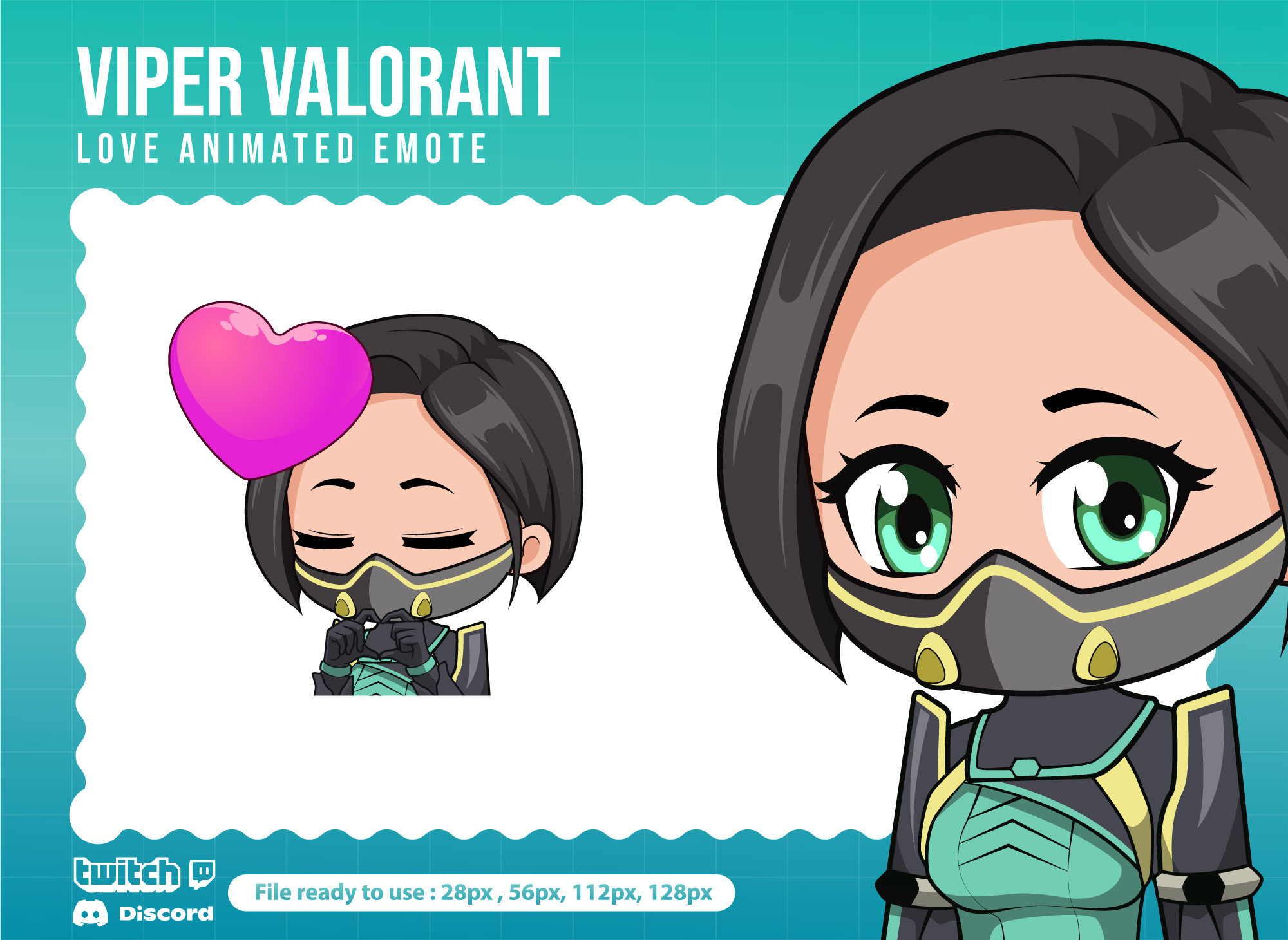 Viper Valorant Love Animated Emote for Twitch Twitch Animated Emote - Etsy