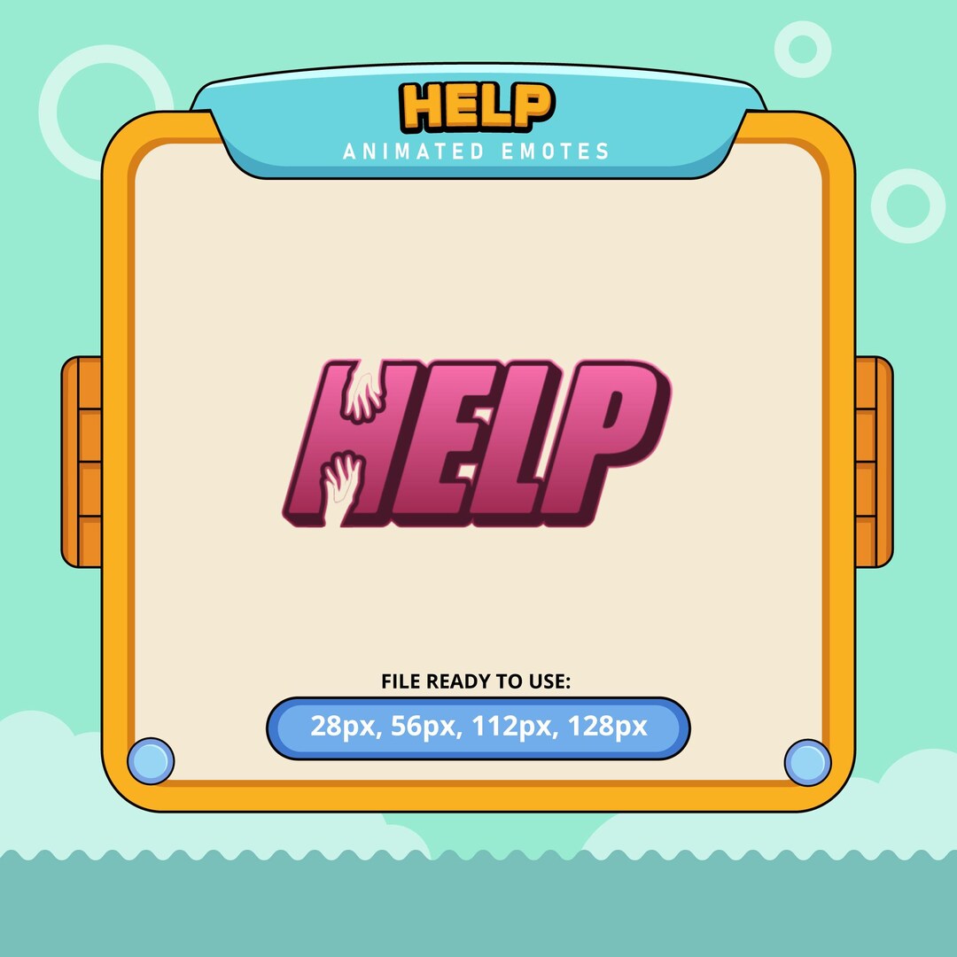 Help Animated Emotes | Twitch Emotes | Kick Emotes | Emoji Discord - Etsy