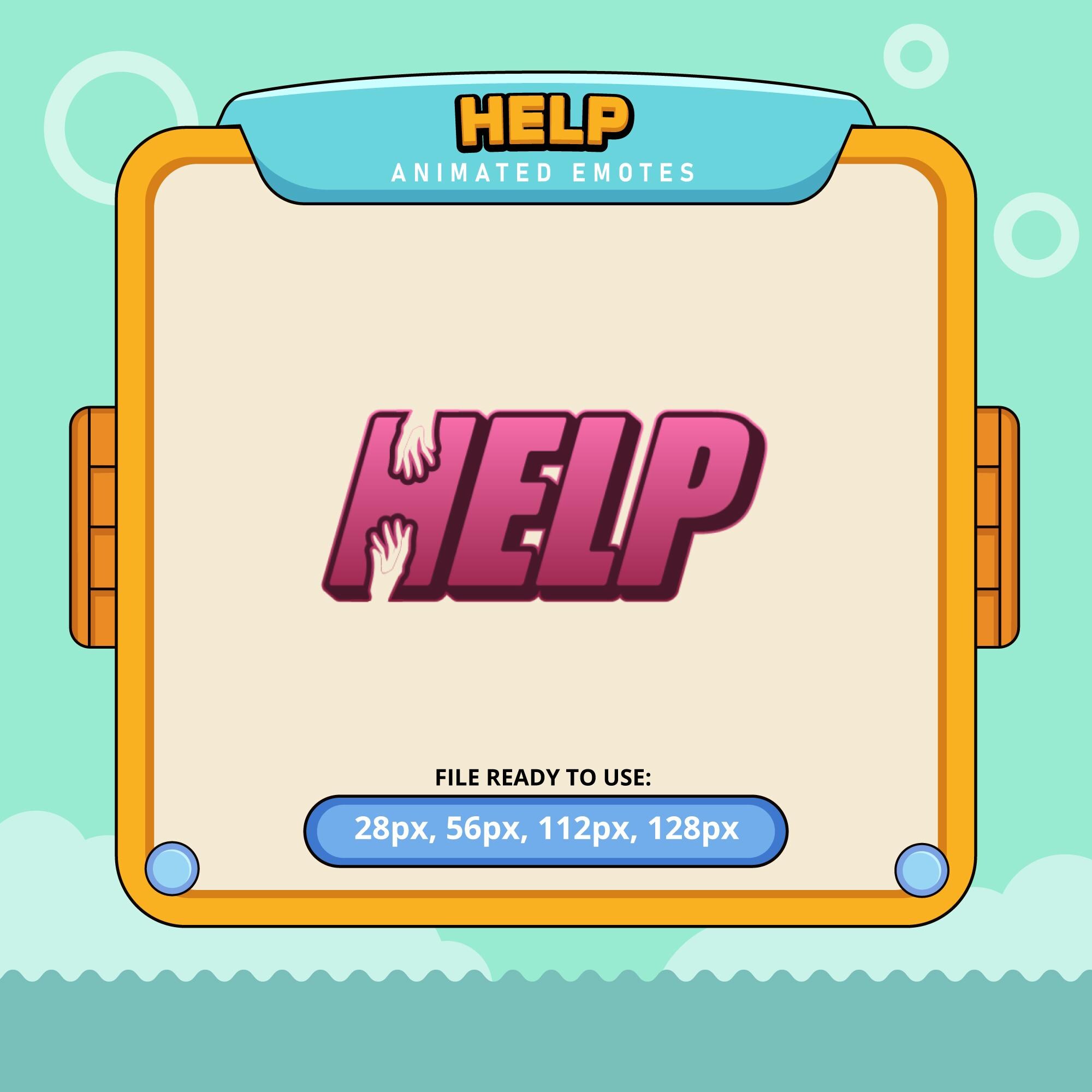 Help Animated Emotes | Twitch Emotes | Kick Emotes | Emoji Discord - Etsy