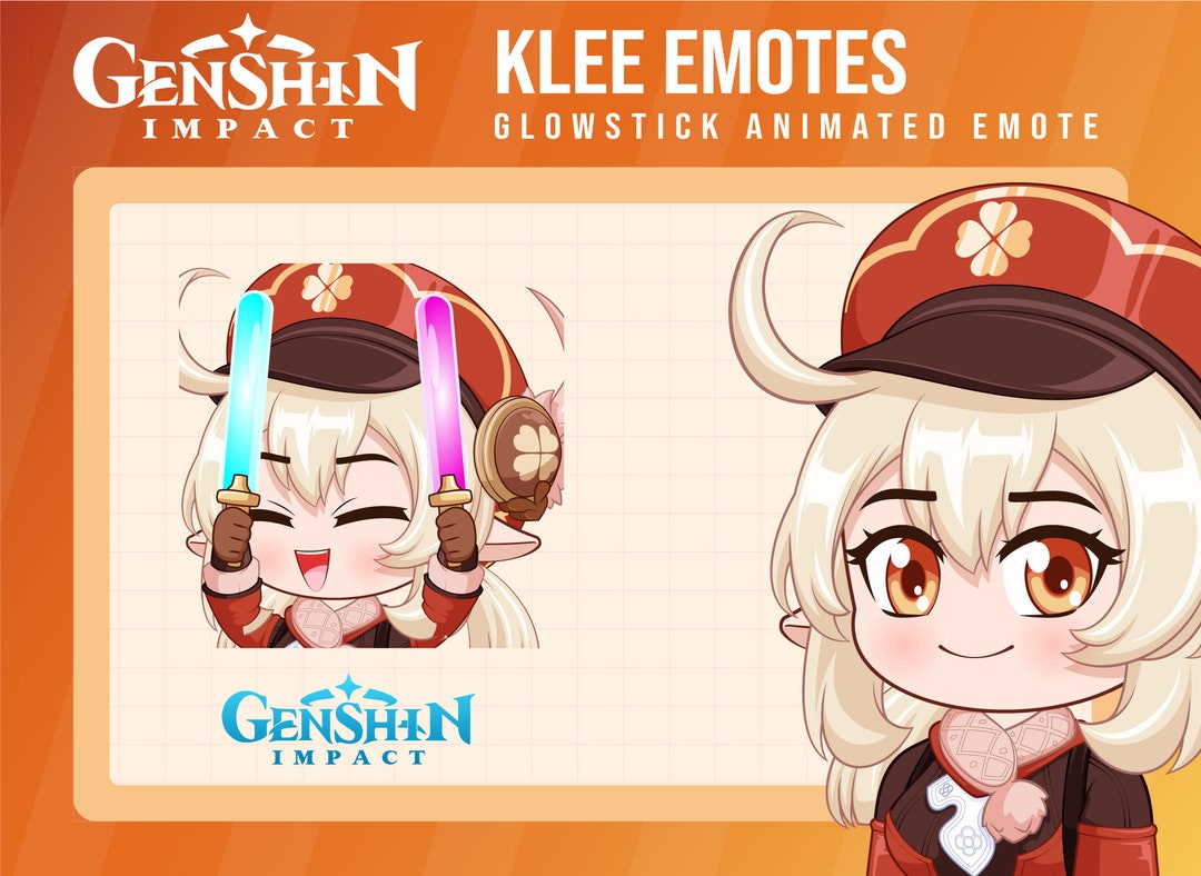 Klee Genshin Impact Animated Emote - Glowstick Twitch Emote (digital ...
