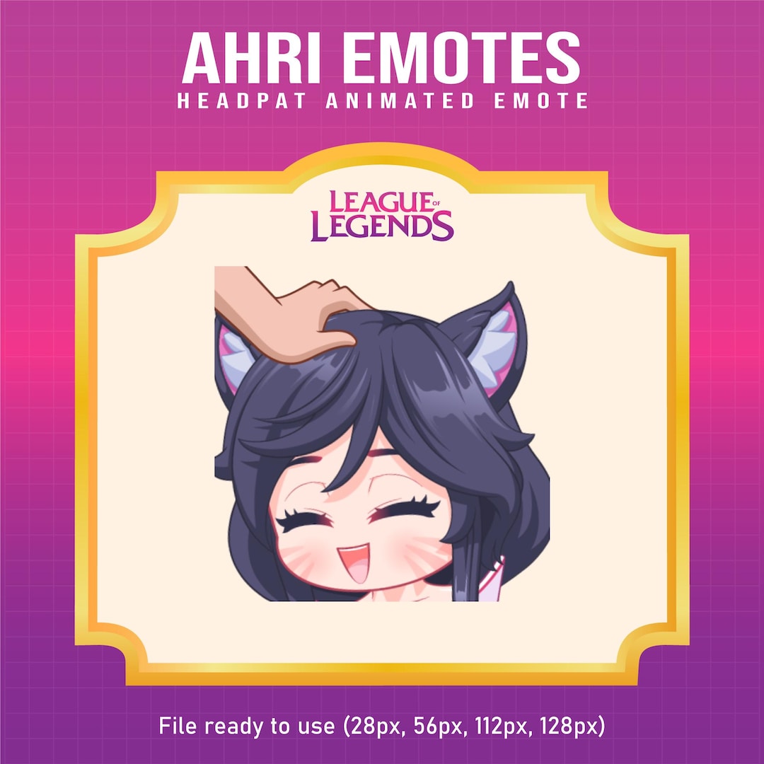 Ahri League of Legends Headpat Emote for Twitch | League of Legends ...
