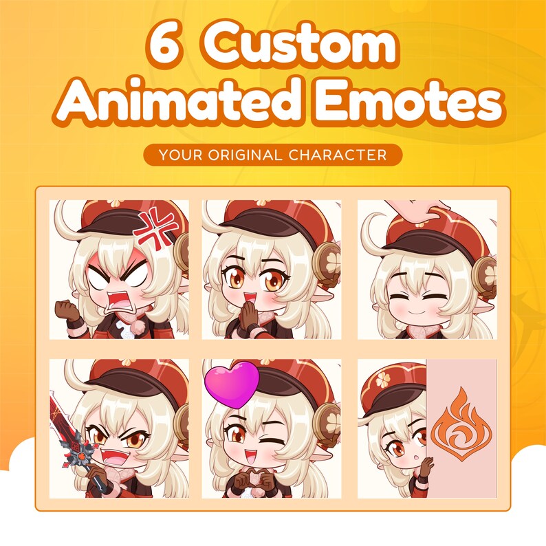 6x Custom Animated Emotes / Chibi Custom Animated Emotes for Twitch ...