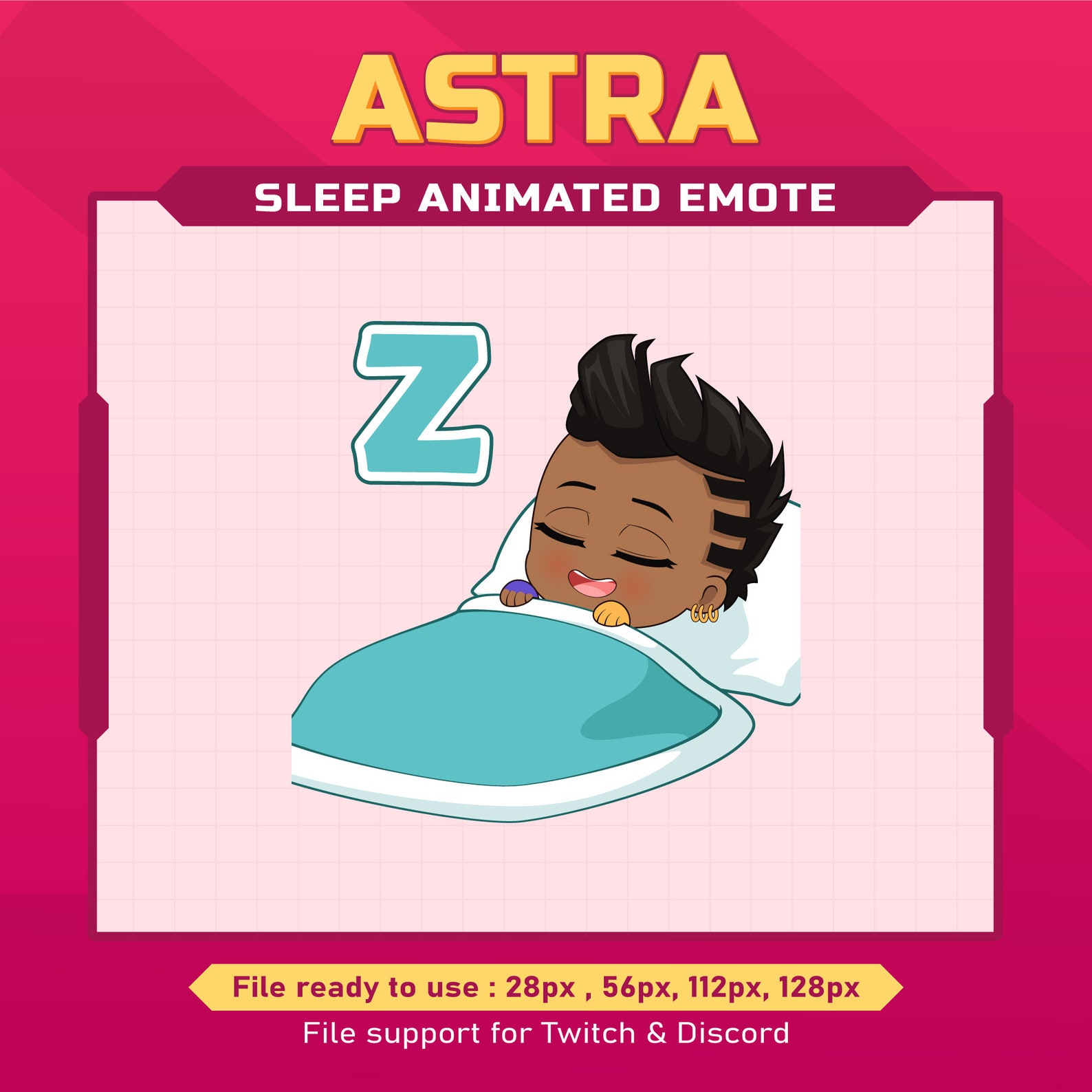 Astra Valorant Sleep Animated Emote for Twitch | Twitch Animated Emotes ...