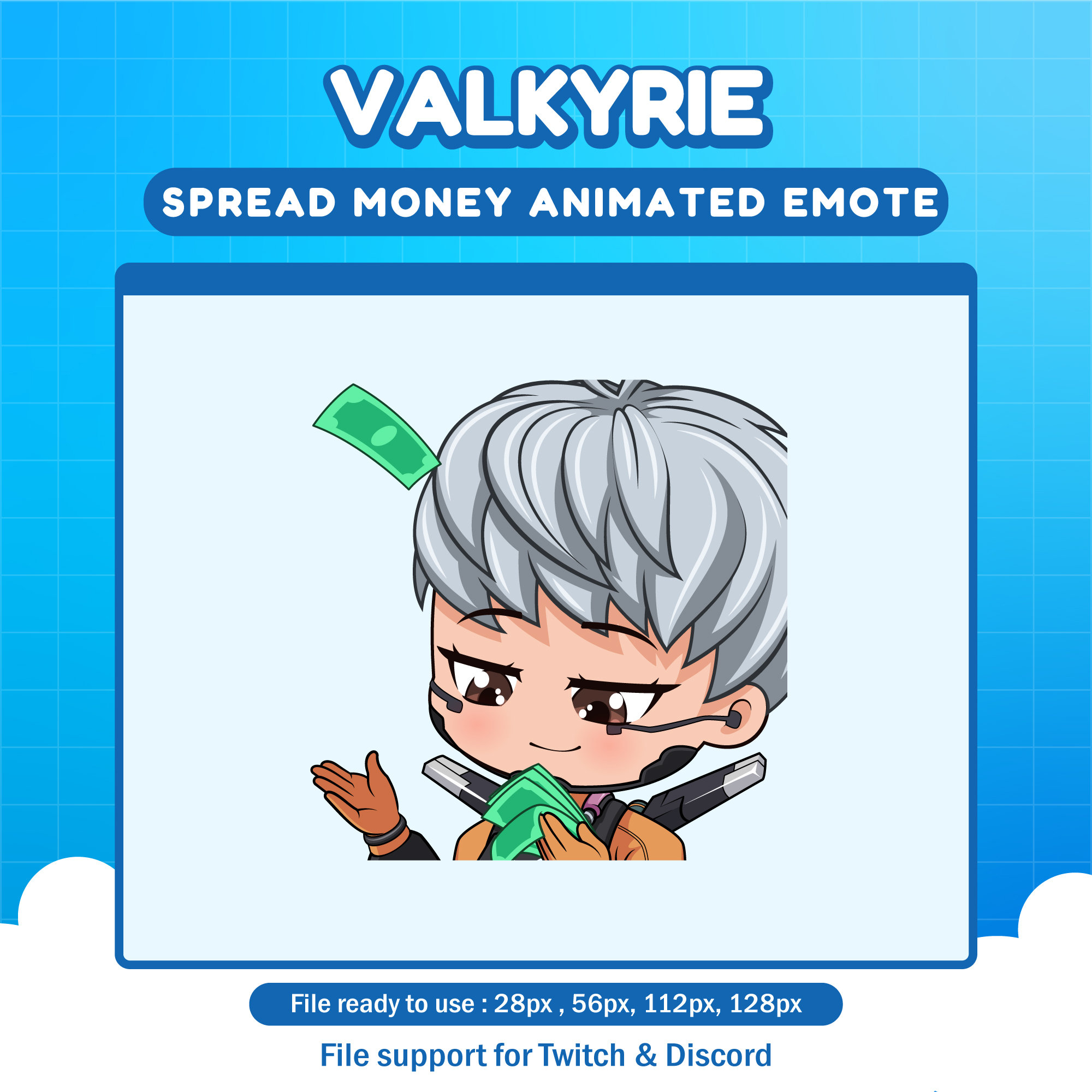 Valkyrie Apex Legends Spread Money Emote for Twitch | Apex Animated ...