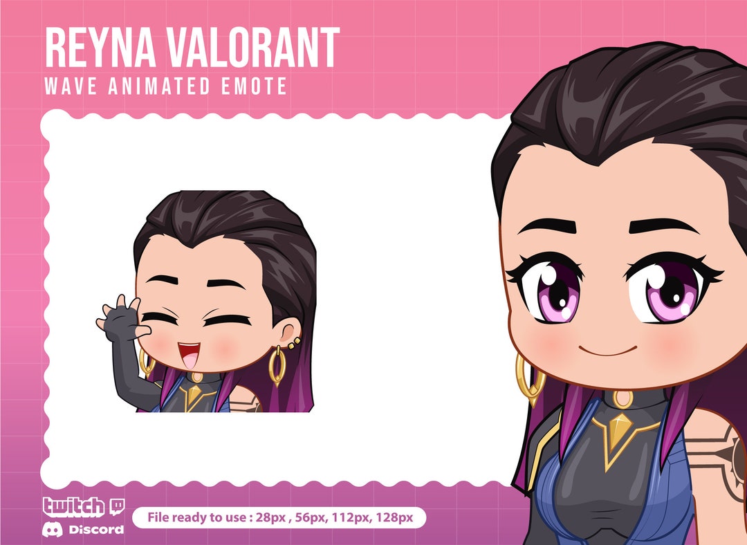 Reyna Valorant Wave Animated Emote for Twitch Twitch - Etsy