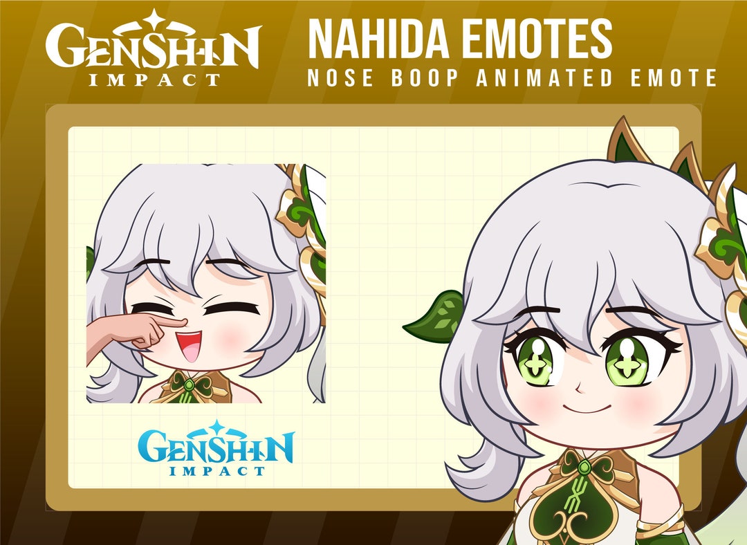 Nahida Genshin Impact Nose Boop Emote / Genshin Impact Twitch Animated ...