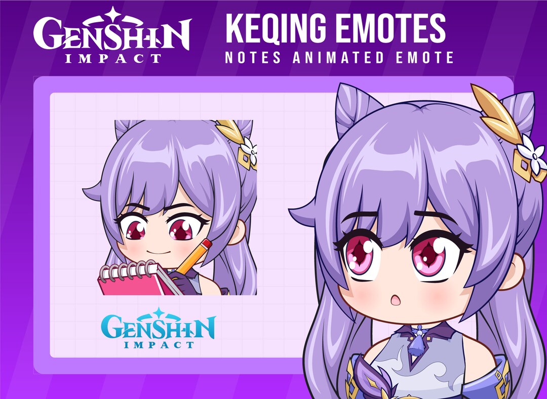 Keqing Genshin Impact Notes Emote / Genshin Impact Twitch Animated ...