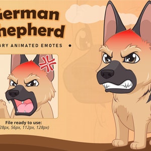 German Shepherd Angry Animated Emote / Dog Twitch Emote - Etsy