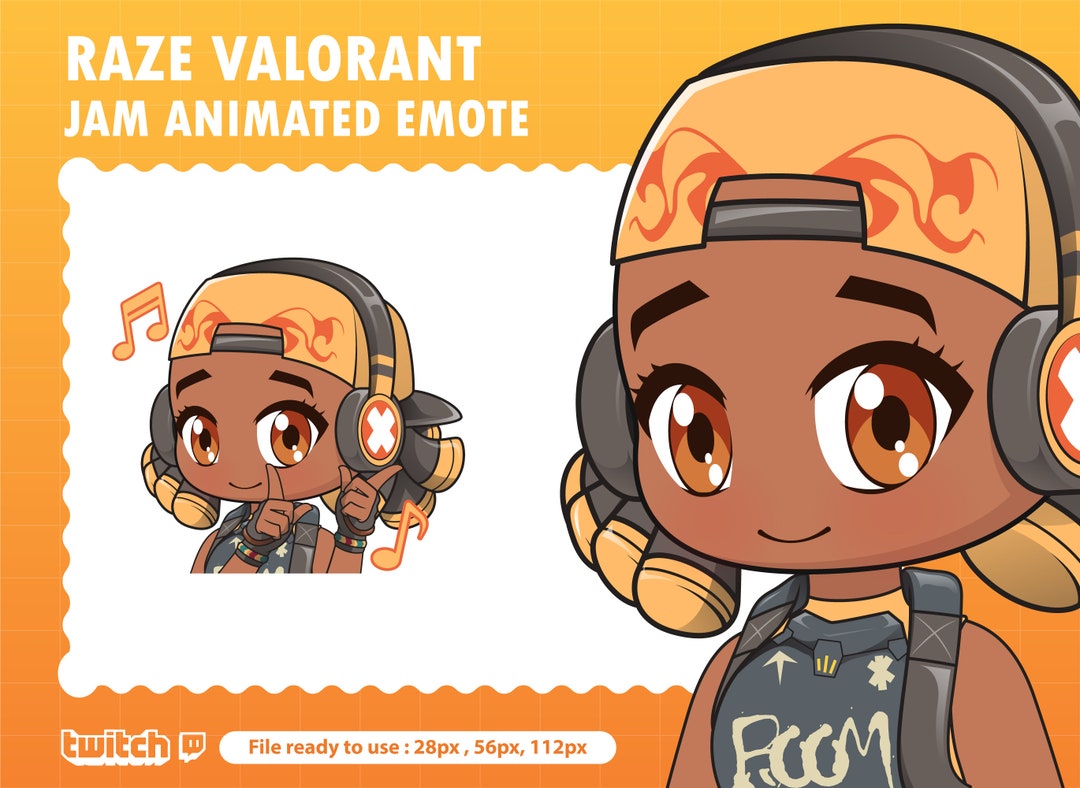 Raze Valorant Jam Animated Emote for Twitch Twitch Animated - Etsy