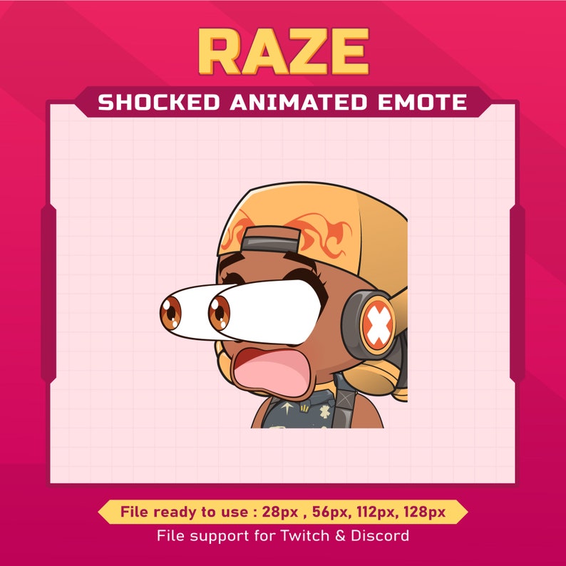 Raze Valorant Shocked Animated Emotes for Twitch | Raze Booba Twitch ...