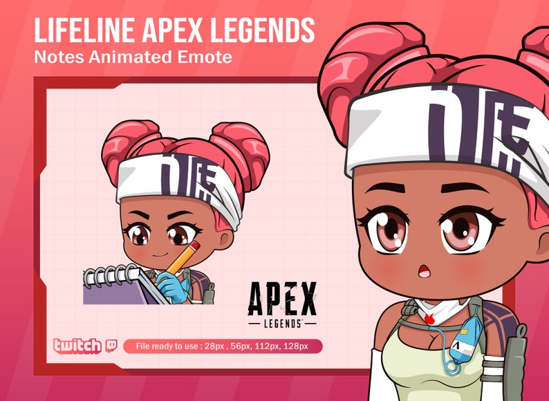 Lifeline Apex Legends Notes Emote for Twitch Apex Animated Emotes - Etsy