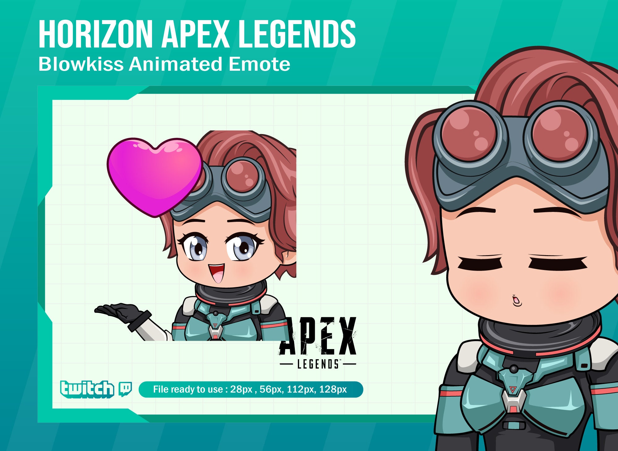 Horizon Apex Legends Blows Kiss Emote for Twitch Apex Animated Emotes ...