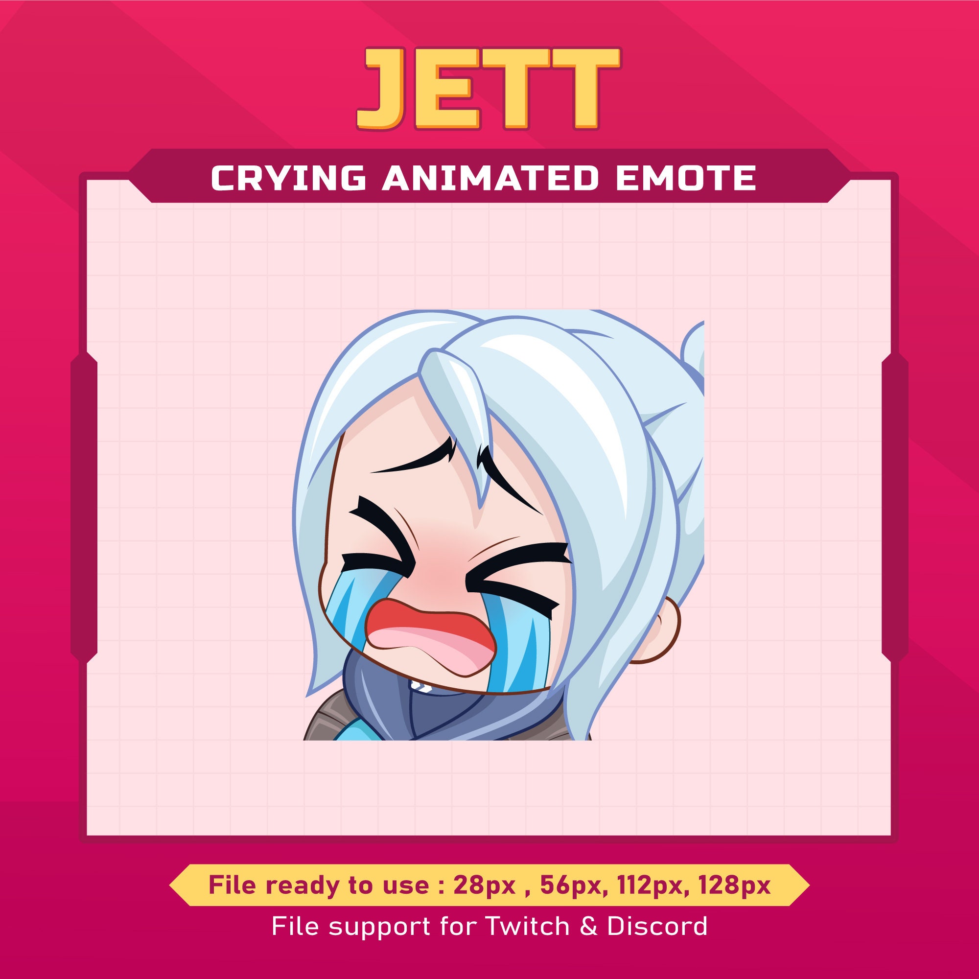 Jett Valorant Cry Animated Emote for Twitch | Twitch Animated Emotes - Etsy