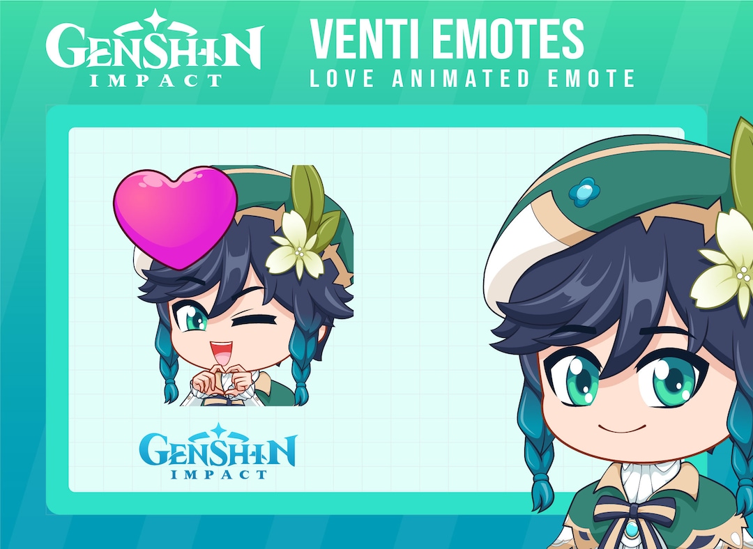 Venti Genshin Impact Love Emote / Genshin Impact Twitch Animate - Etsy ...