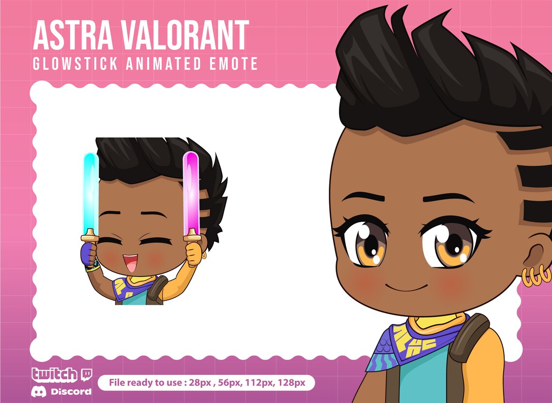 Astra Valorant Glowstick Animated Emote for Twitch Valorant - Etsy
