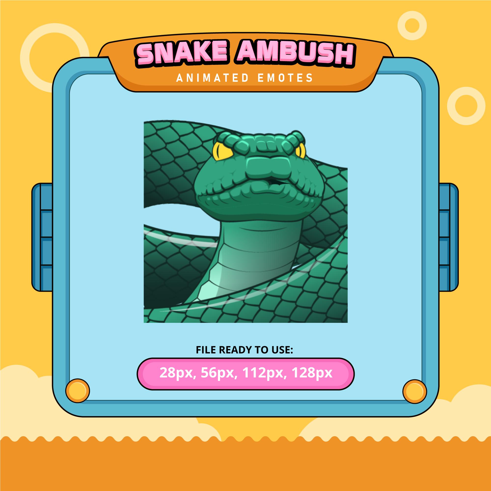 Snake Ambush Animated Emotes | Twitch Emotes | Kick Emotes | Emoji ...