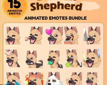 German Shepherd Animated Twitch Emote | Dog Heart Animated Emote | Dog ...