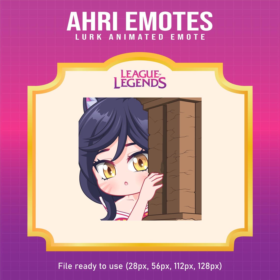 Ahri Lurk Animated Emote for Twitch | League of Legends (digital ...