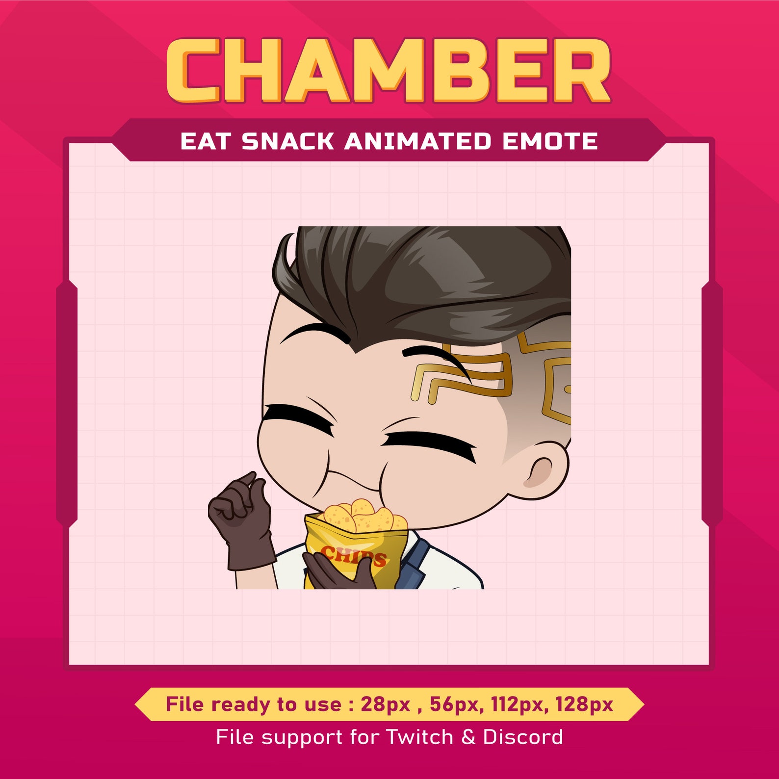 Chamber Valorant Eat Snack Animated Emote for Twitch | Twitch Animated ...