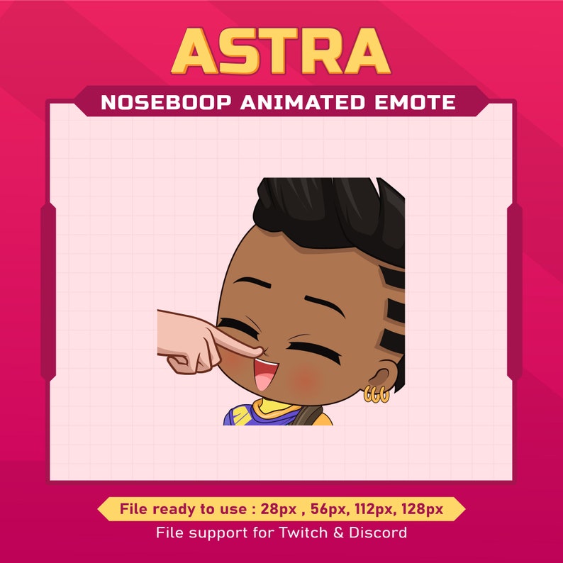 Astra Valorant Nose Boop Animated Emote for Twitch (digital Download ...