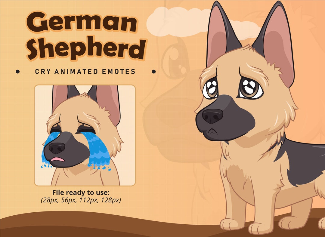German Shepherd Cry Animated Emote / Dog Twitch Emote - Etsy