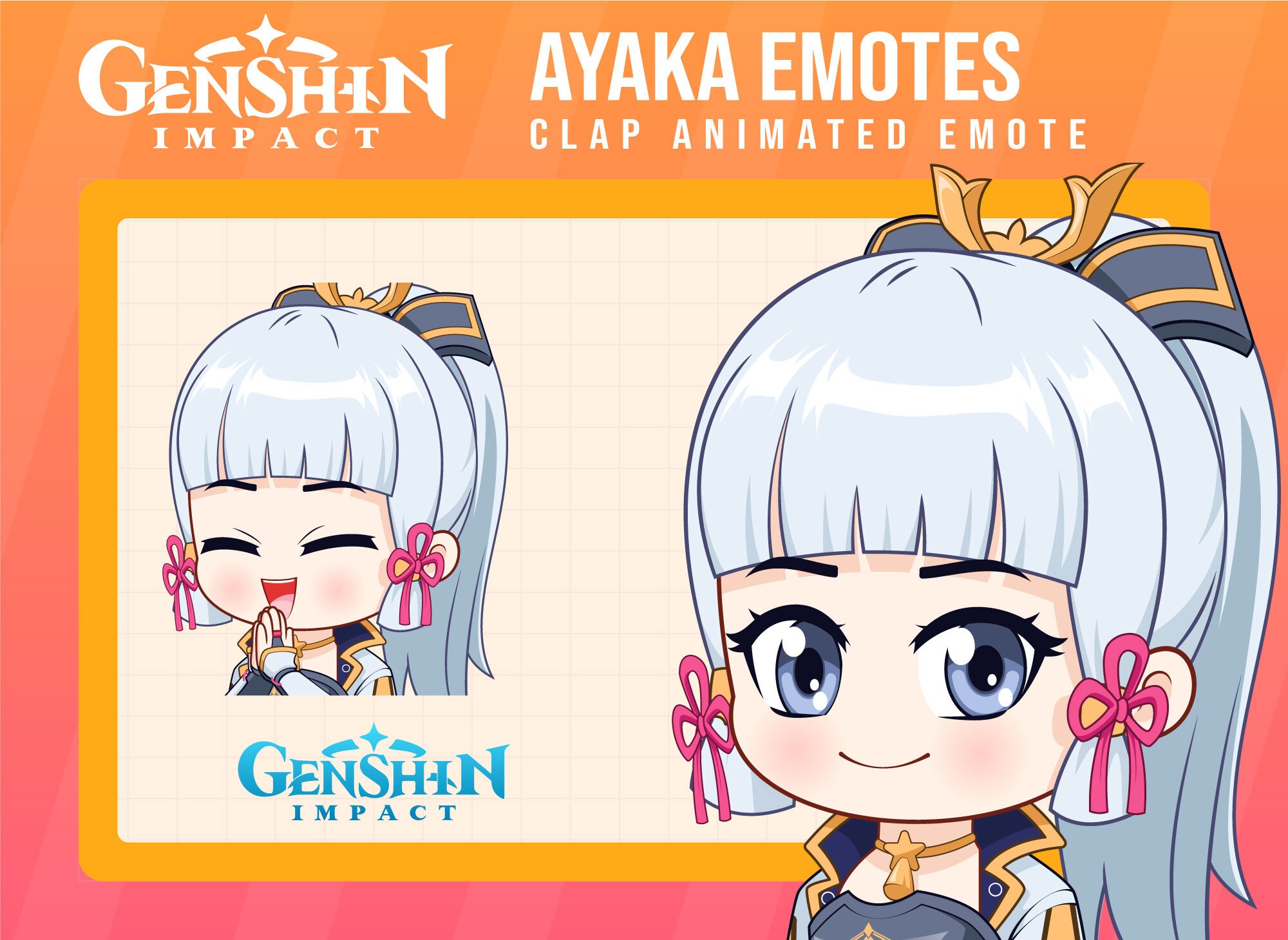 Ayaka Clap Emote for Twitch Genshin Impact Twitch Animated Emotes - Etsy UK