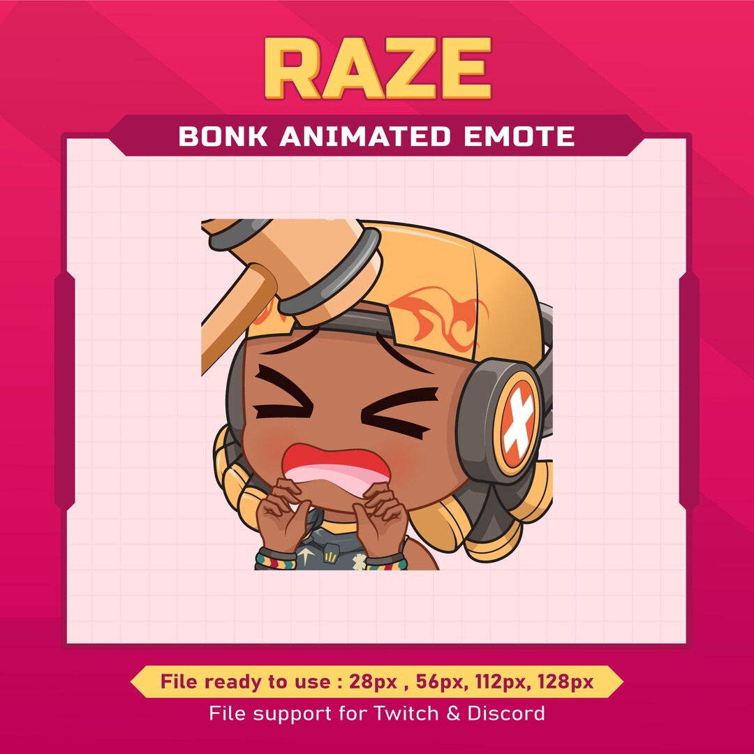 Raze Valorant Bonk Animated Emote for Twitch | Twitch Animated Emotes ...