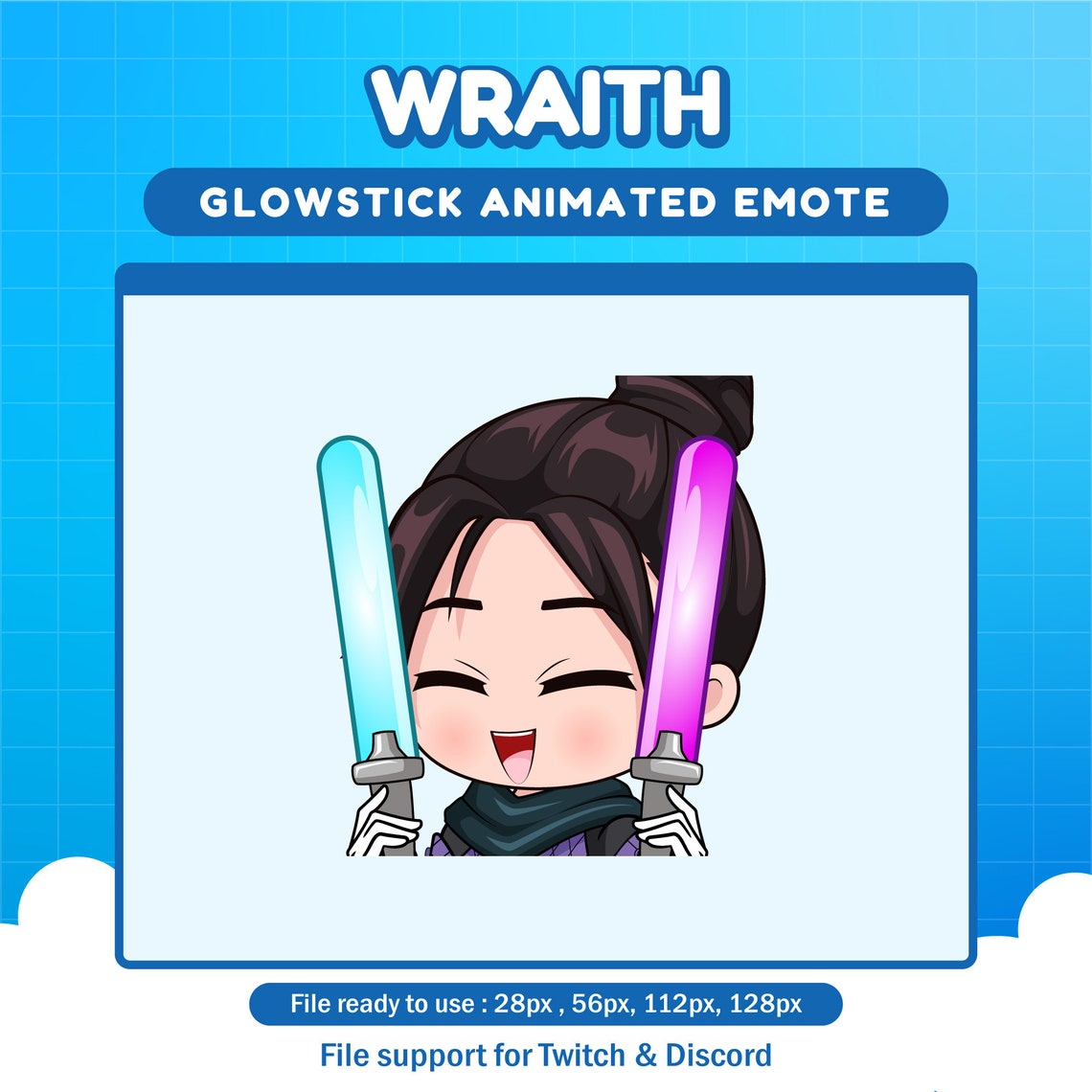 Wraith Apex Legends Glow Stick Emote for Twitch | Apex Animated Emotes ...