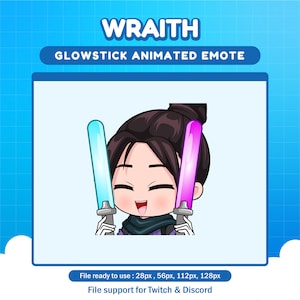 Wraith Apex Legends Glow Stick Emote for Twitch | Apex Animated Emotes ...