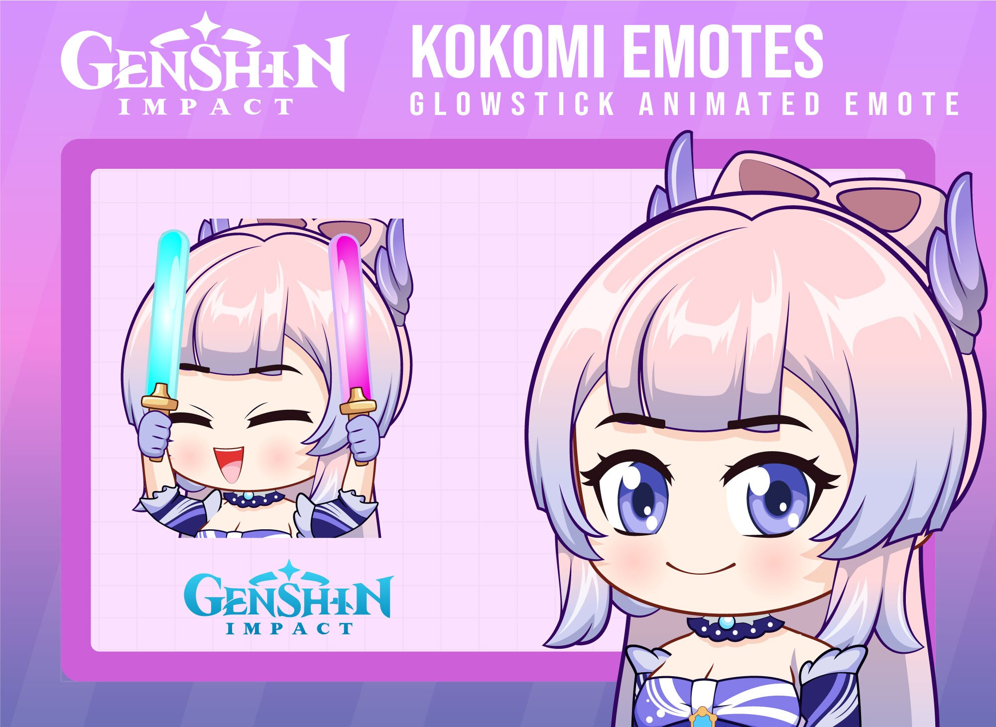 Sangonomiya Kokomi Genshin Impact Glowstick Emote / Genshin Impact ...