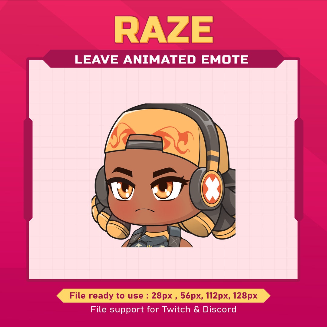 Raze Valorant Leave Animated Emote for Twitch | Valorant Twitch Emote ...
