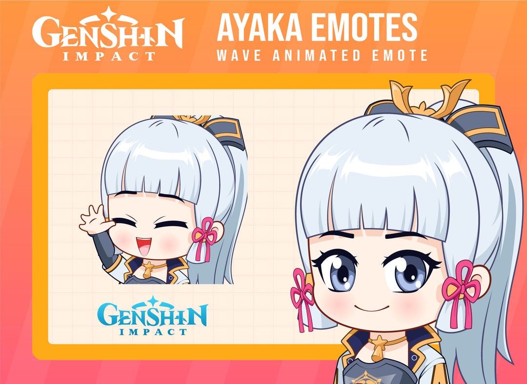 Ayaka Genshin Impact Wave Emote / Genshin Impact Twitch Animated Emote ...