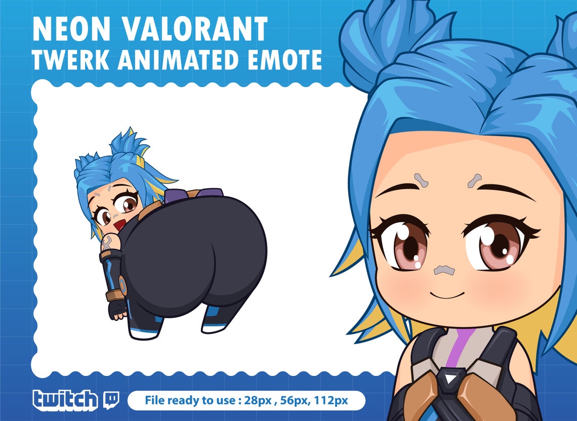 Neon Valorant Twerk Animated Emote For Discord Booty Emote Etsy 7965